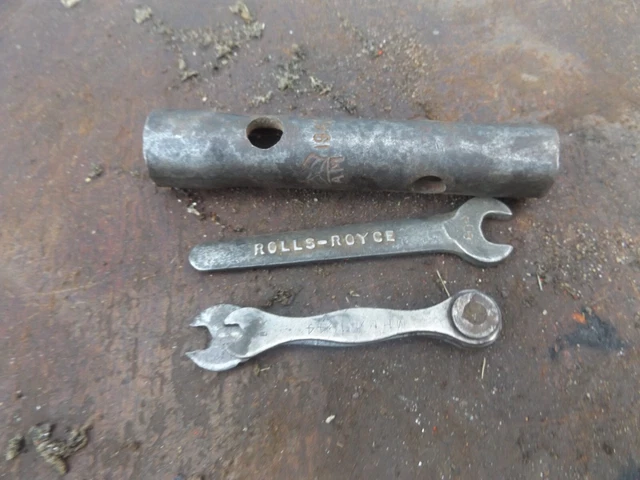 VINTAGE ROLLS ROYCE spanner 1 BA box spanner 1941 AM mag spanners 1944 ...