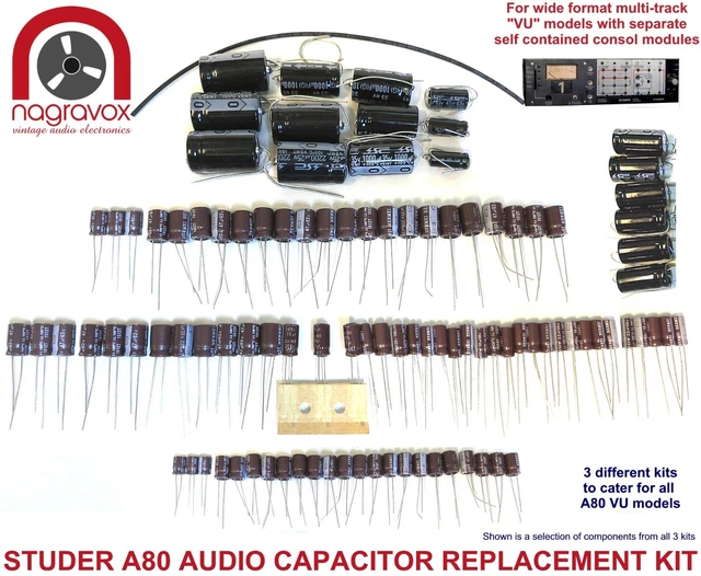 STUDER A80 MULTI-TRACK VU modular AUDIO module capacitor service ...