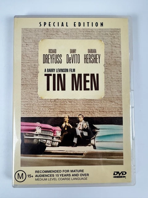 TIN MEN (DVD 1987) Danny DeVito Barbara Hershey Richard Dreyfuss Region ...