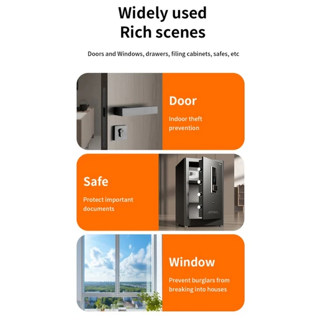 WIFI DOOR WINDOW 100dB Alarm with Magnetic Sensor Tuya APP Remote ...