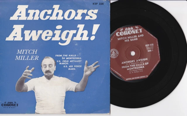 MITCH MILLER - ANCHORS AWEIGH - RARE AUS EP 7" 45 VINYL RECORD w PICT ...