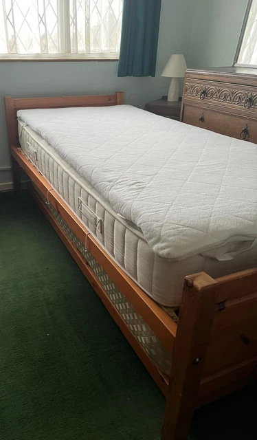 SINGLE WOODEN BED With Pull Out 'trundle' Under-bed. £0.99 - PicClick UK