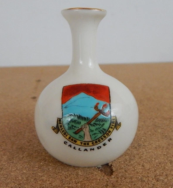 CRESTED WARE CLIFTON China Callander crest Model of Roman Vase ...