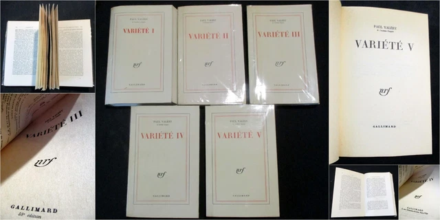 PAUL VALERY. "VARIETE". Tomes I-II-III-IV-V. NRF Gallimard. 1958 à 1967 ...