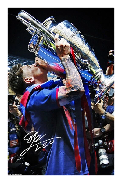 LIONEL MESSI SIGNED A4 Autograph Photo Print Football Barcelona £6.99 ...