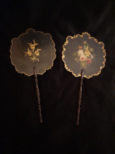 PAIRE D'ÉCRANS À Main - Pare-étincelles XIXe Siècle EUR 160,00 ...