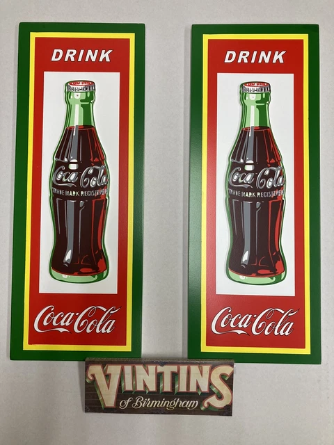 COCA COLA: A Pair X2 Large Thick Wooden 3D Signs Free post! $37.02 ...