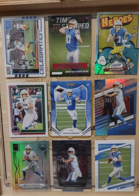 🏈 9 CARD Lot Justin Herbert, Los Angeles Chargers, Oregon Ducks NM 🏈 $5 ...