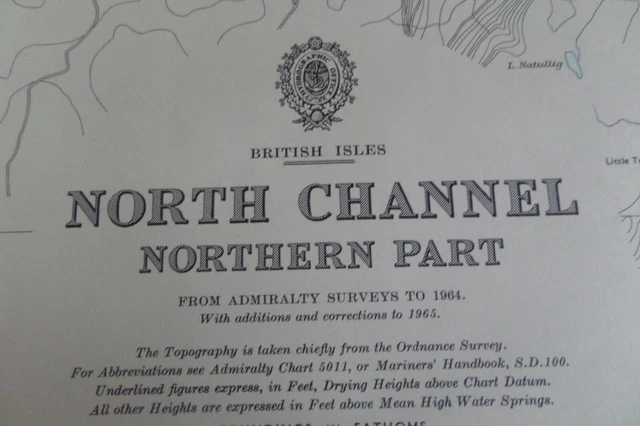 VINTAGE ADMIRALTY CHART North Channel-Northern Part £21.99 - PicClick UK