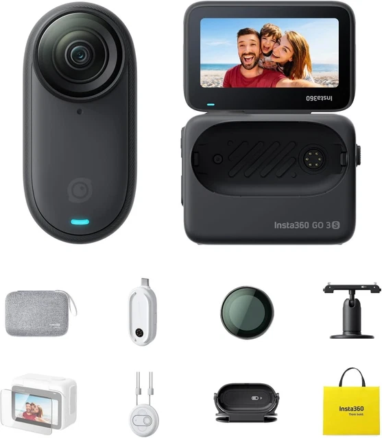 INSTA360 GO 3S Adventure Bundle Black 64GB - 4K Tiny Portable Vlogging ...