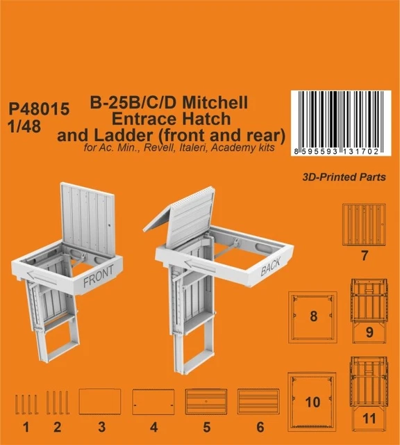 MW22 CMK P48015 B-25B/C/D Mitchell Entrace Hatch And Ladder (Front And ...
