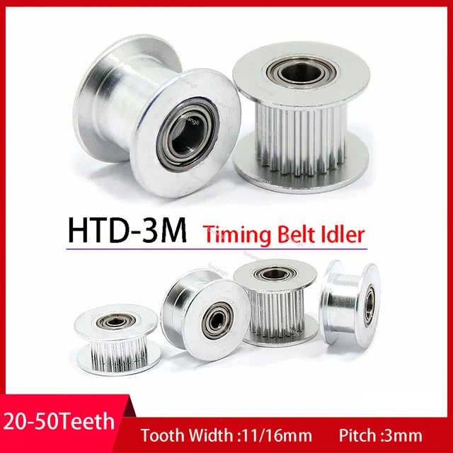 HTD-3M TIMING BELT Tensioner Pulley Smooth Tooth/Toothed Idler Width 11 ...