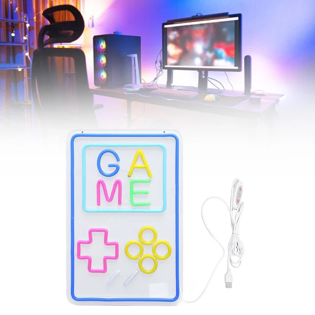 GAMING NEON SIGN Acrylic LED Dimmable USB Handheld Game Console Neon ...