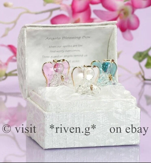 GUARDIAN ANGEL BLESSING BOX Verse@22kt TRIM@PRAYING ANGELS THINKING OF ...