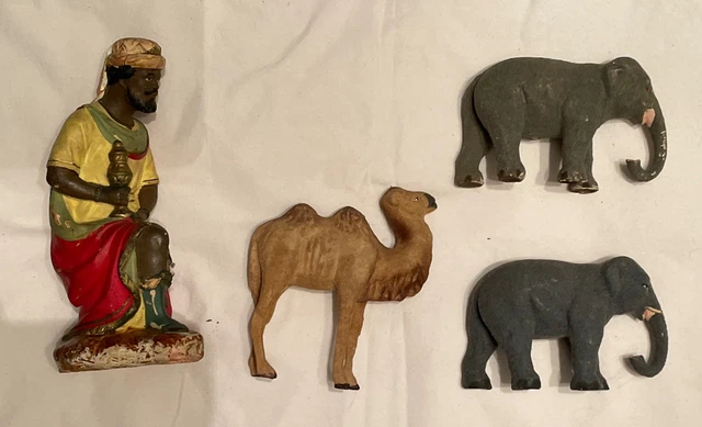 BALTHAZAR SON Chameau ses Éléphants Anciens Santons Devineau Creche ...