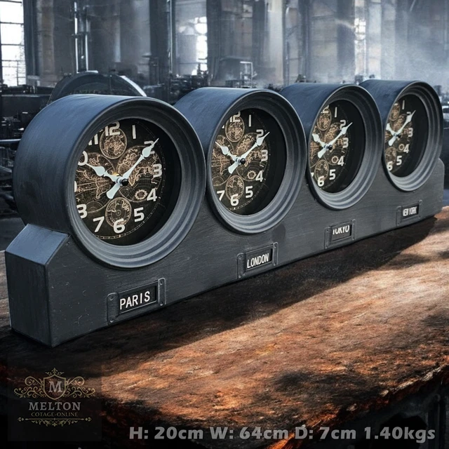 WORLD TIME ZONE Clocks 4 Clocks To Keep Track Of Time £59.99 - PicClick UK