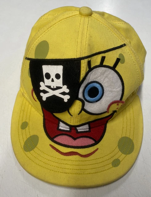 SPONGEBOB SQUAREPANTS SNAPBACK Hat Baseball Cap Pirate Eye-Patch RARE ...