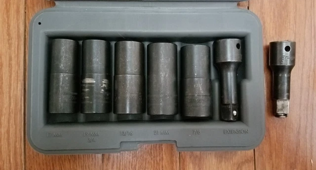BLUE POINT LSR1500 - 6 Pce Wheel Flip Socket Set - Only 1 Socket Used ...