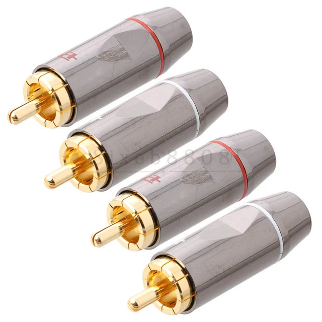 4X RCA PHONO Metel Male Plug Solder Adapter Connector Terminal AV $9.37 - PicClick AU