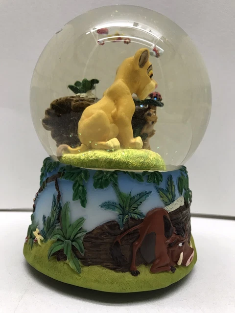 DISNEY THE LION King Simba Hakuna Matata Music Snow Globe 1994 Enesco ...