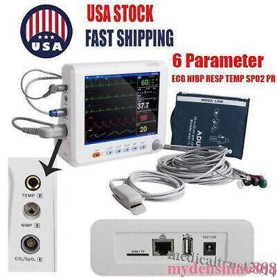 PORTABLE 8& MEDICAL Patient Monitor 6-parameter ICU Vital Signs ECG ...