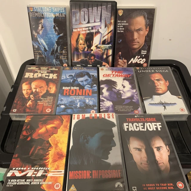 10 X ACTION / Thriller VHS Movie job lot bundle. includes big name ...