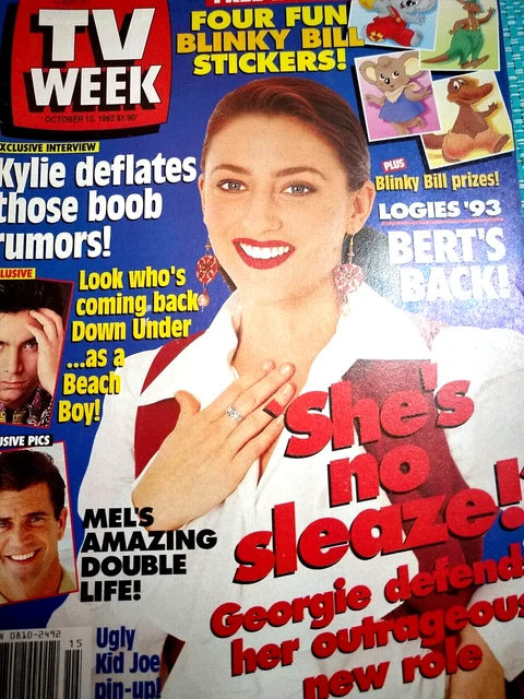 1992 TV WEEK magazine KYLIE MINOGUE~Eric Clapton~Girlfriend~Lisa Lackey ...