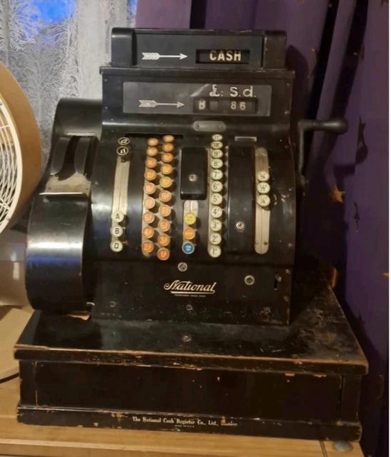 1938 NATIONAL HAND Cranked Shop Cash Register. Shop till £338.22 ...