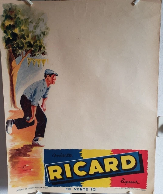 AFFICHE RICARD AUTHENTIQUE Pétanque 1950 EUR 30,00 - PicClick FR