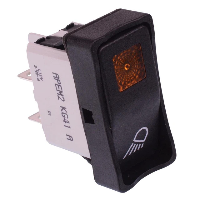 APEM ON-OFF ORANGE 12V illuminated Automotive Rocker Switch DPST IP65 ...