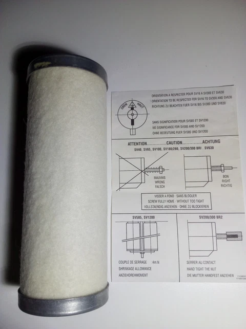 FILTRE D’ÉCHAPPEMENT POUR pompe à vide Leybold SV16 ou SV25 EUR 16,00 ...