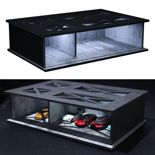 1/64 SCALE PARKING Lot Diorama Garage Scene Ornament Decorative ...