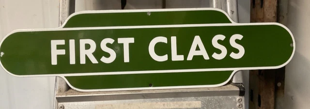 BRITISH RAILWAYS TRAIN Station First Class Enamel Metal Advertising ...