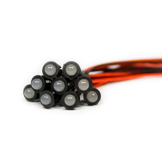 10 X VERKABELTE Diodes LED Plastique Support Pre Wired Chaud Blanc ...