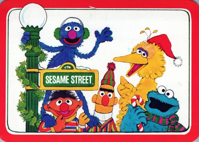 SESAME STREET HOLIDAY Greetings Posted in 1980 Chrome 4x6 Postcard £2. ...