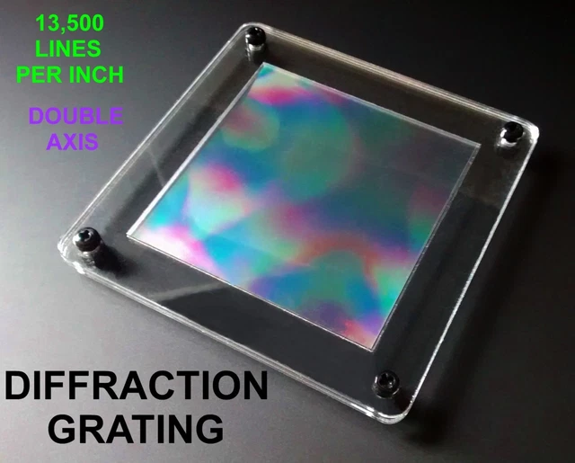 3X3 INCH DIFFRACTION Grating Sheet With Display Case 13,500 Lines Per Inch,Laser £7.49 - PicClick UK