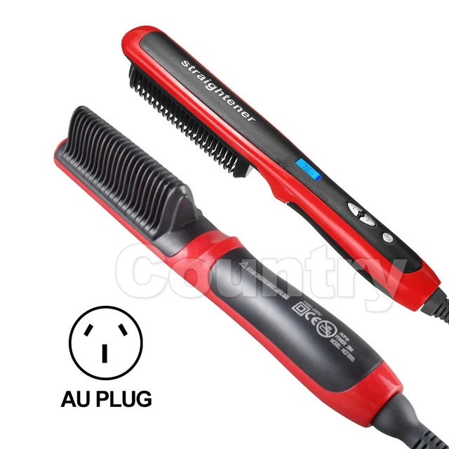 2 IN 1 Quick Beard Straightener Electric Hair Straightening Brush ...