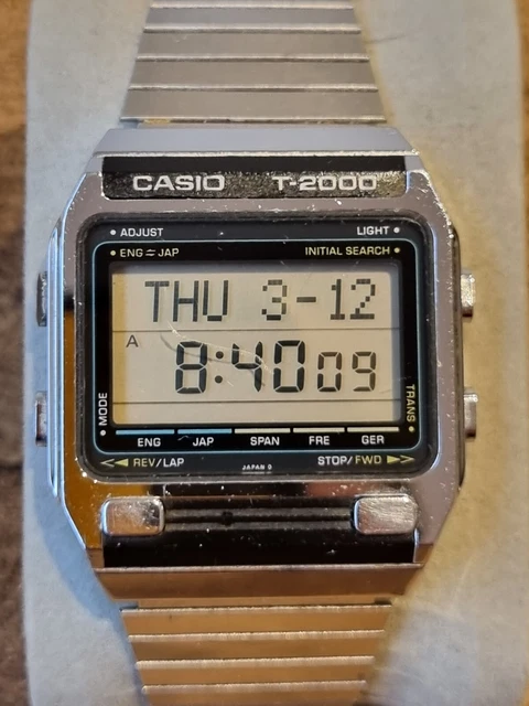 VINTAGE CASIO DIGITAL Watch TS2000 Translator Watch 1980s Retro Rare ...