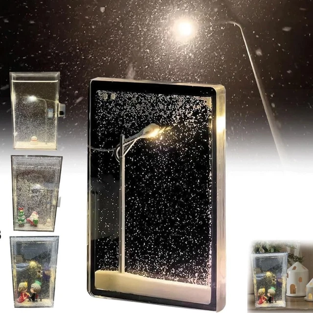 DIY MATERIALS SNOWY Night Street Lamp Snow Scenery Night Light ...