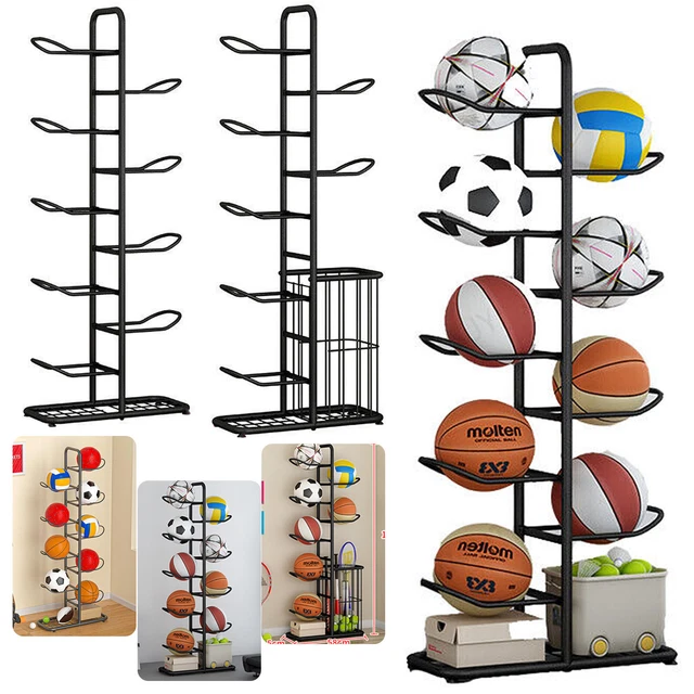 BASKETBALL STORAGE RACK Football Ball Sport Equipment Organizer Display ...