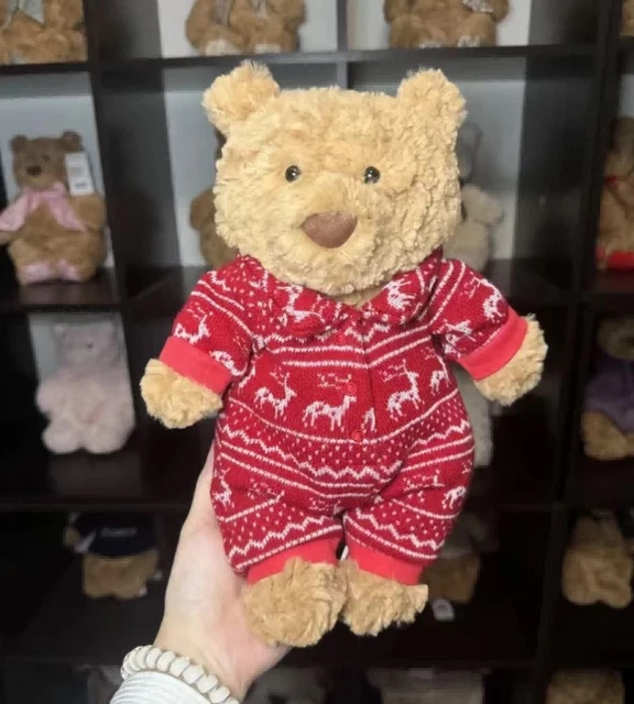 JELLYCAT BARTHOLOMEW BEAR Winter Pajama Set Soft Toy with New Label and ...