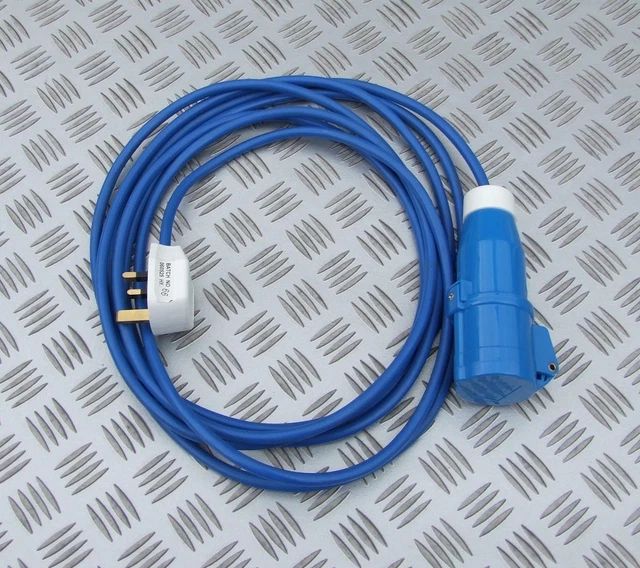 10 METRE 13 AMP 230V PLUG to 16 AMP MAINS HOOK-UP SOCKET plug camper in ...