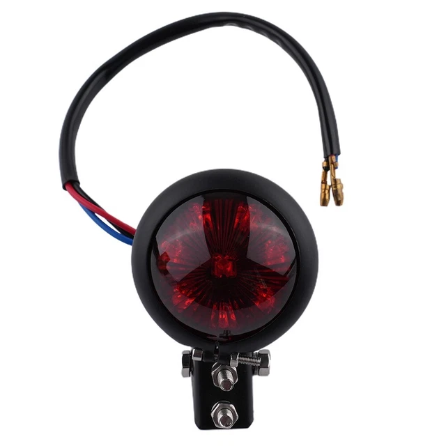 FANALE POSTERIORE MOTO LED per Cruiser Cafe Bobber Chopper 12V Nero ...