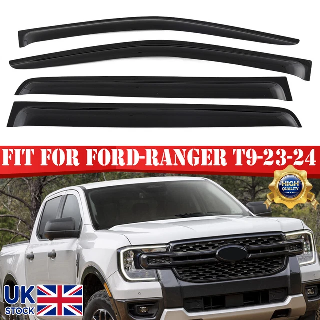 FOR FORD RANGER T9 2023-2024 D/Cab Smoked Wind Deflectors Window Rain ...