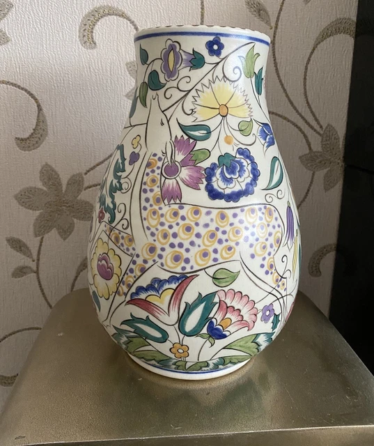 POOLE POTTERY RARE Large Persian Deer Vase - Ruth Pavely - c.1930’s £ ...