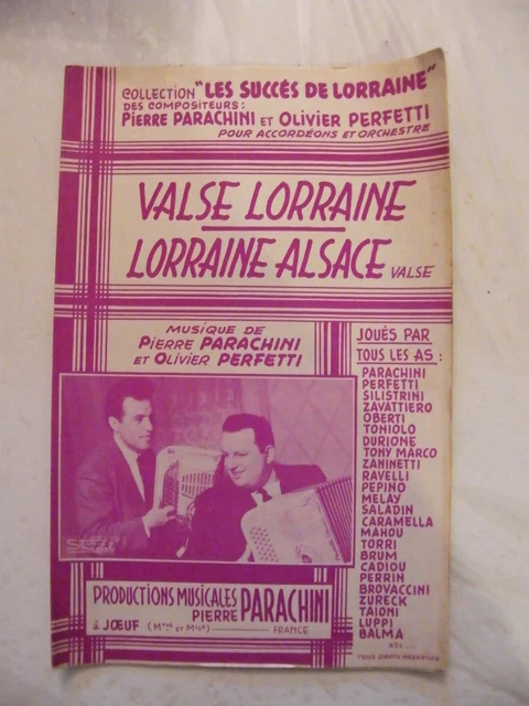 &PARTITION VALSE LORRAINE lorraine Alsace Pierre Parachini & Olivier ...