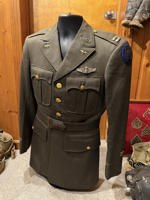 ORIGINAL WWII NAMED USAAF Senior Pilot Uniform 5th AF Bullion Captain £ ...