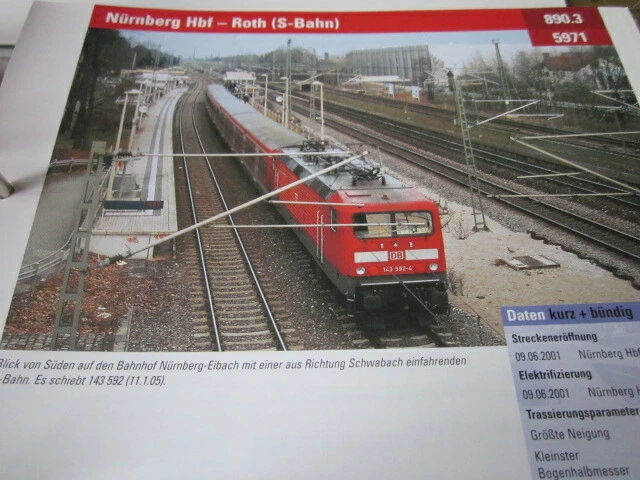 ARCHIV EISENBAHNSTRECKEN N 890.3 5971Nürnberg Hbf Roth S Bahn 2S EUR 3 ...