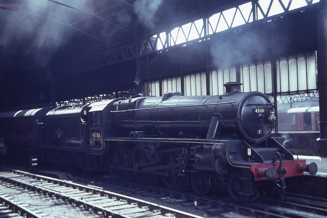 ORIGINAL SLIDE . BR/LMS 5MT Black Five Steam Loco 45186 . Birmingham ...