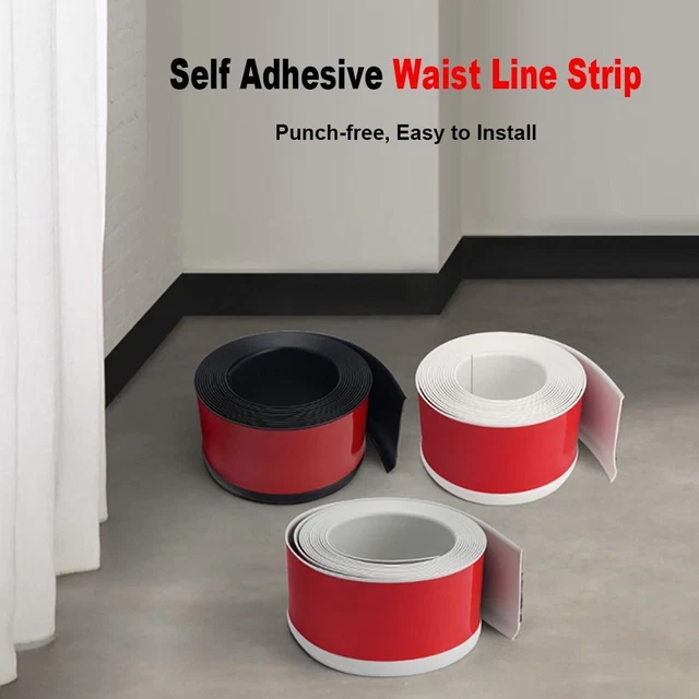 Pvc Skirting Line Self Adhesive Baseboard Home Wall Border Decor Strip
